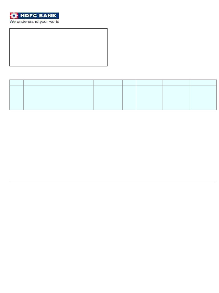 Bank Statement HDFC | PDF