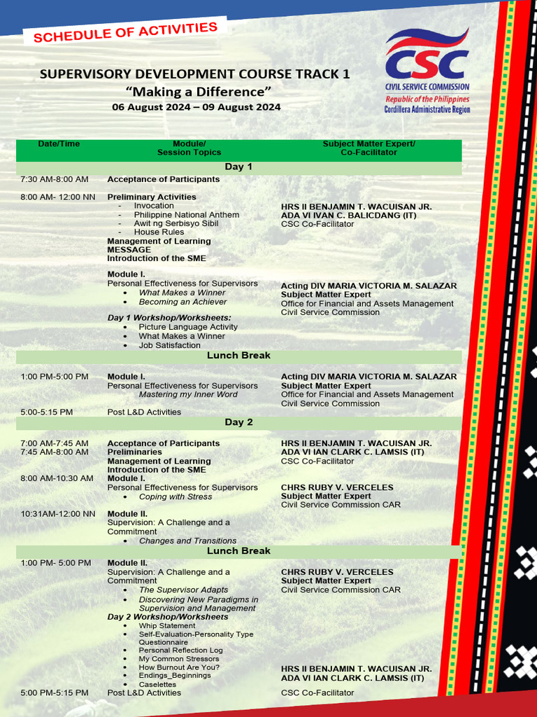 SDC Track 1 - Sched - August 2024 | PDF