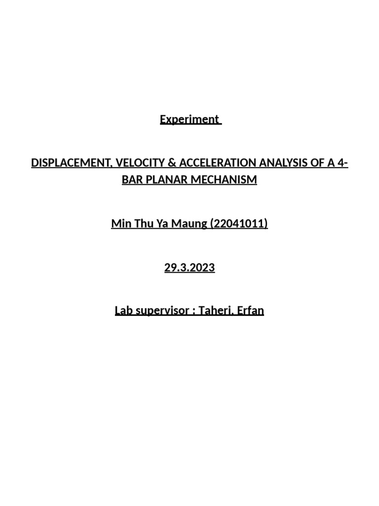 MECH 2001 Lab 3 | PDF