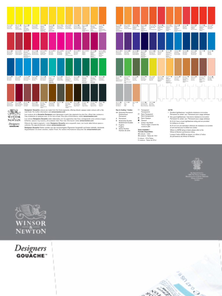 Winsor & Newton Color Chart PDF | PDF