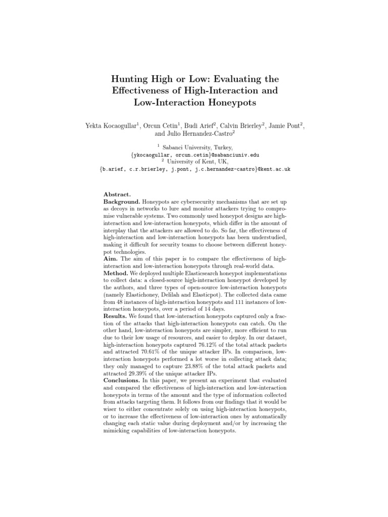 Hight Low Interaction | PDF