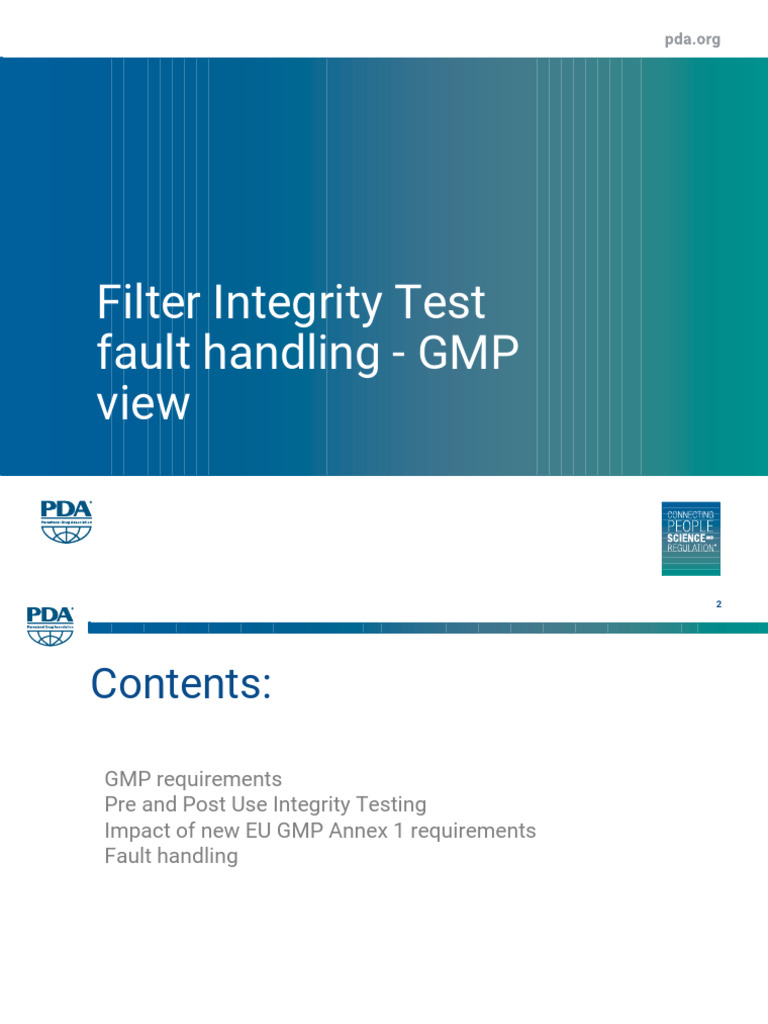 15 Filter Integrity Testing Fault Handling GMP View | PDF | Technology ...