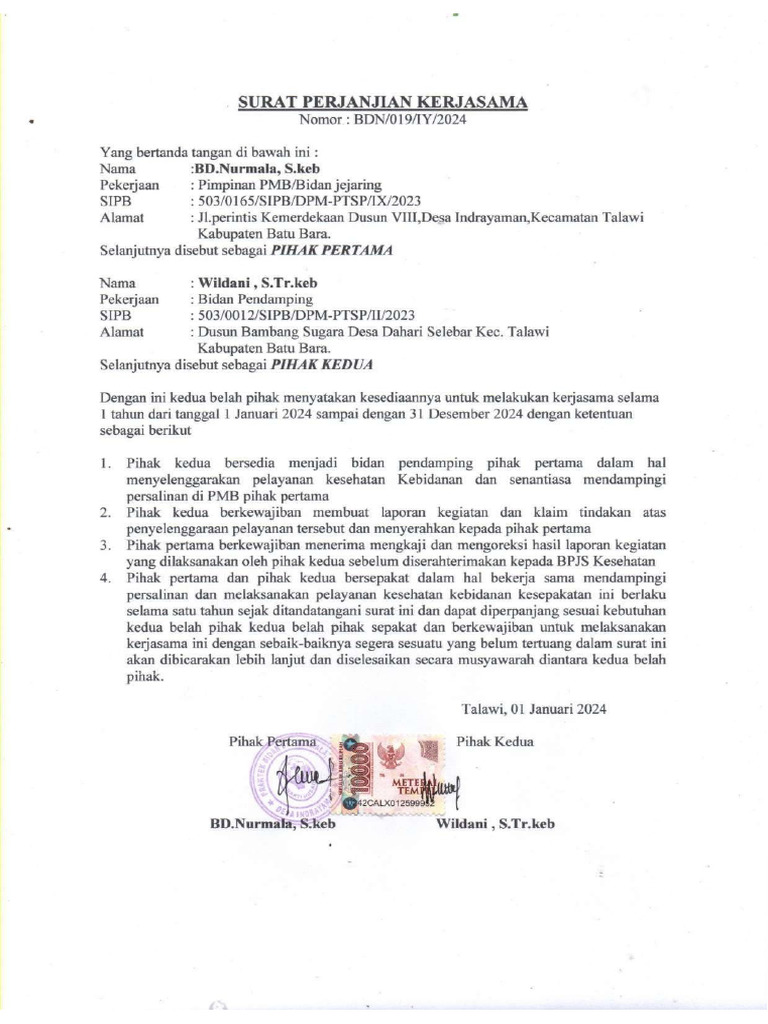 Surap Pernyataan Kerjasama | PDF
