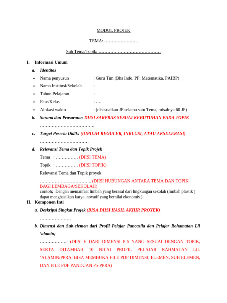 Sistematika Modul Projek | PDF