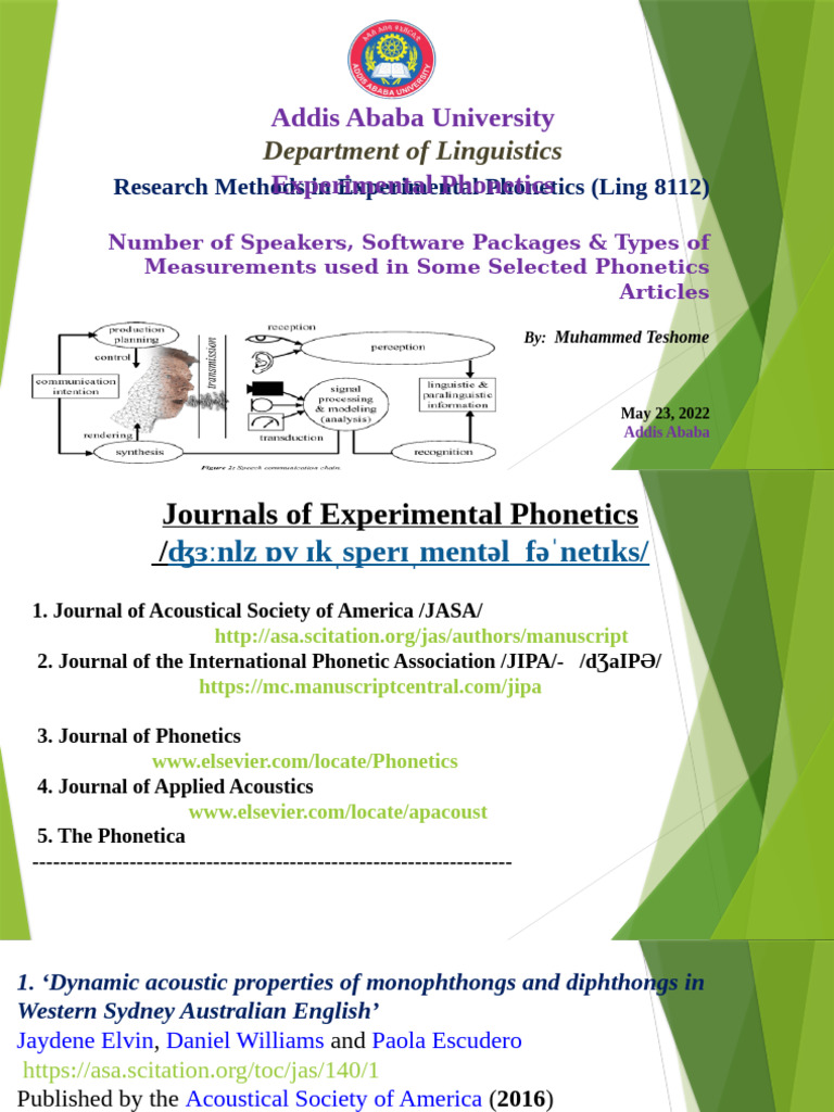 Phonetics Research Methods Overview | PDF | Phonetics | Language Arts ...