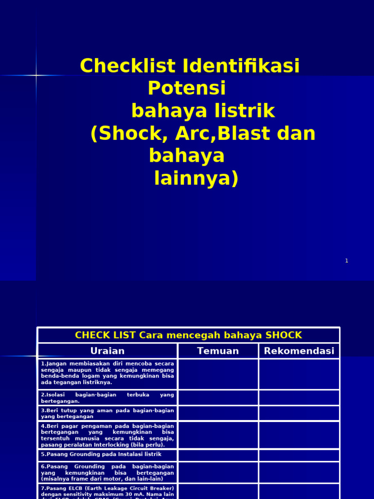 Checklist Shock Arc dan Blast 1 | PDF