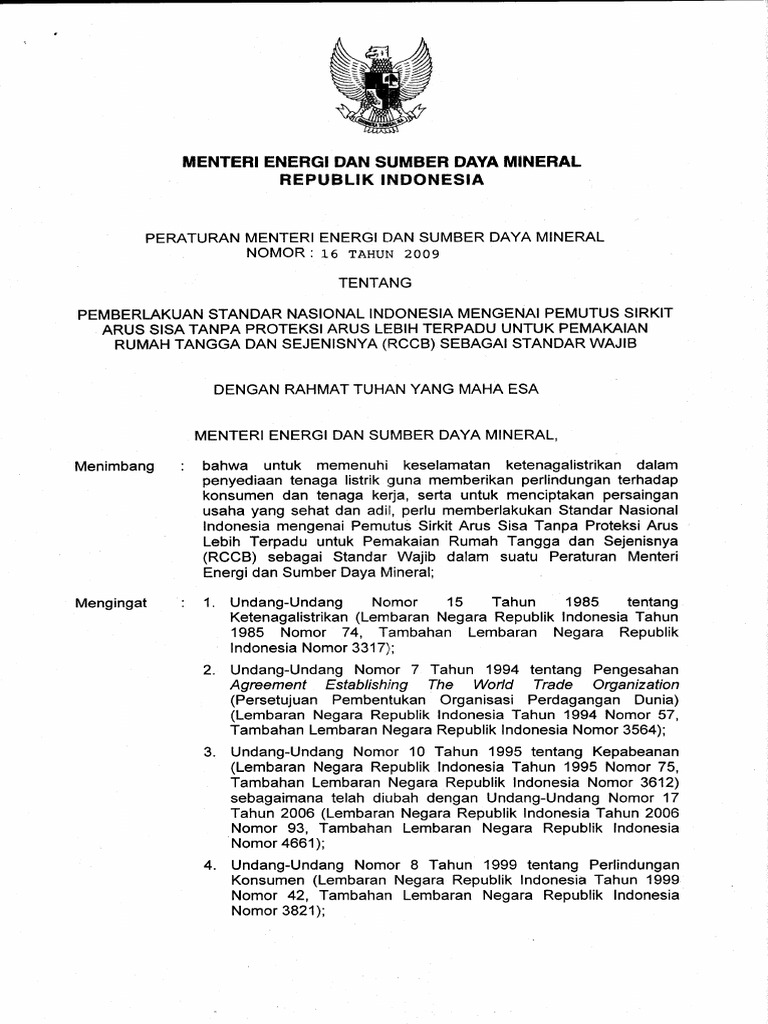 Permen ESDM 16 2009 | PDF