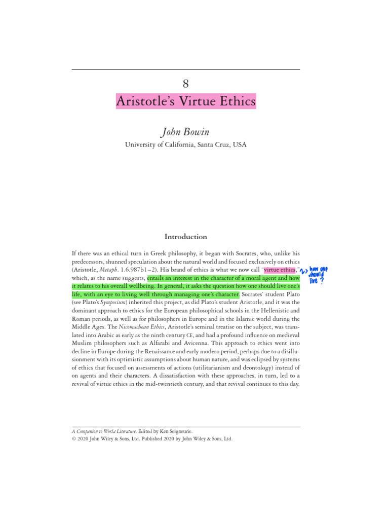 Aristotle Virtue Ethics Pdf