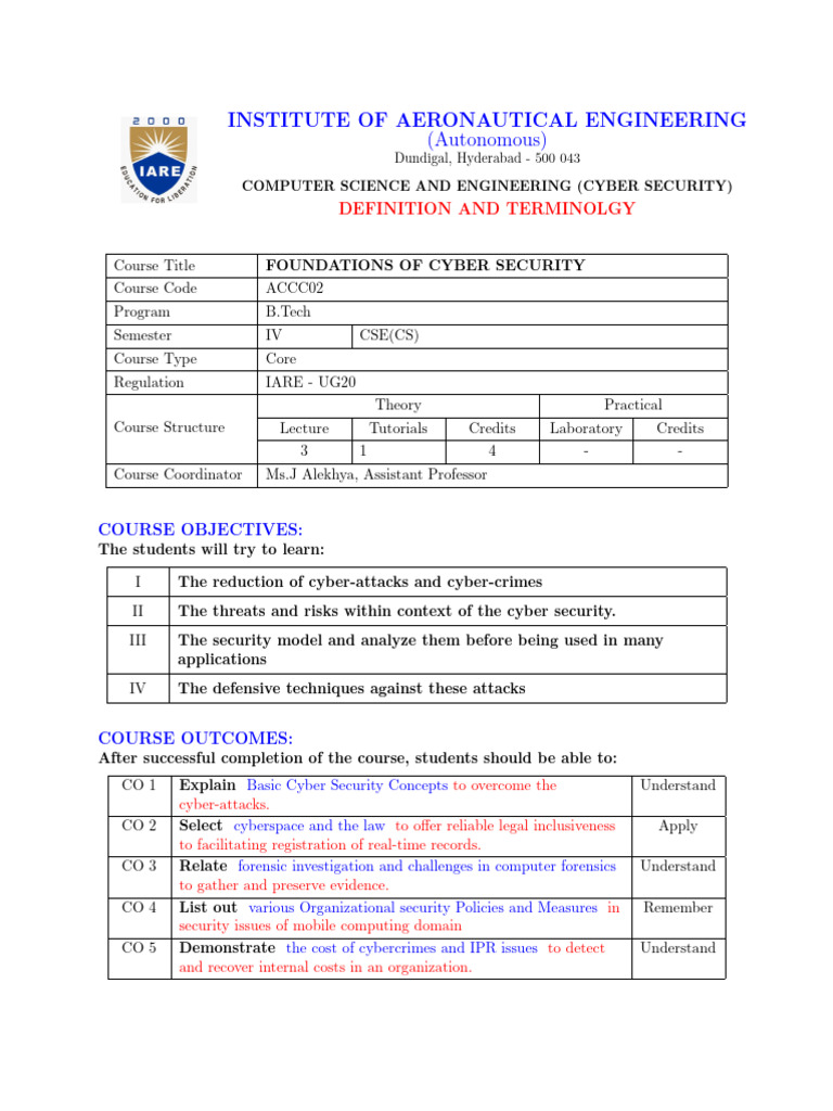 FCS Defintion Terminology | PDF
