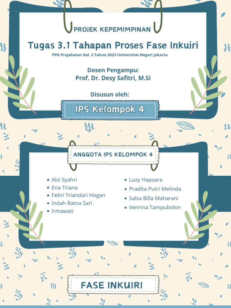 Tugas 3.1. Tahapan Proses Fase Inkuiri | PDF