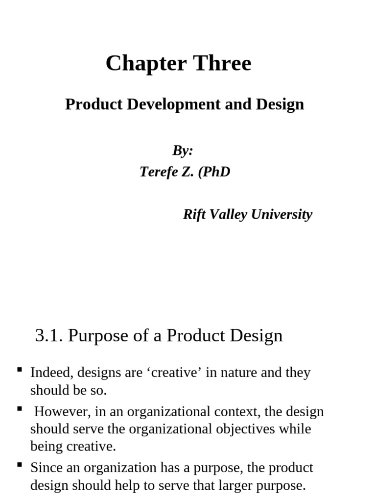 Chapter Three ( Product Development Design) | PDF