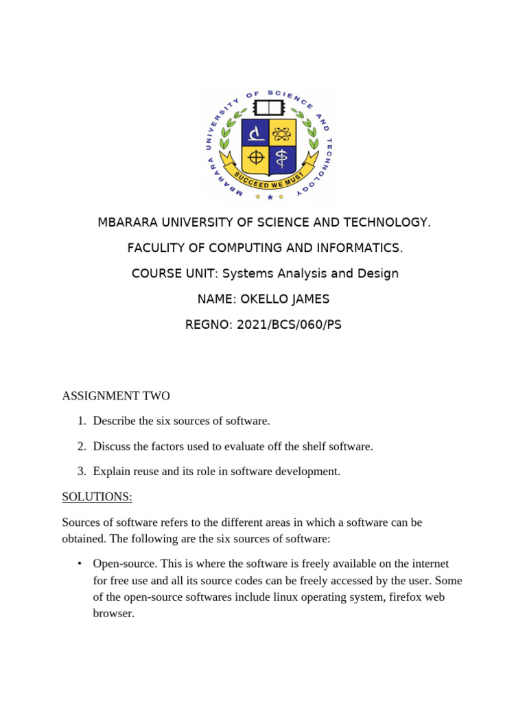 SAD Assignment | PDF