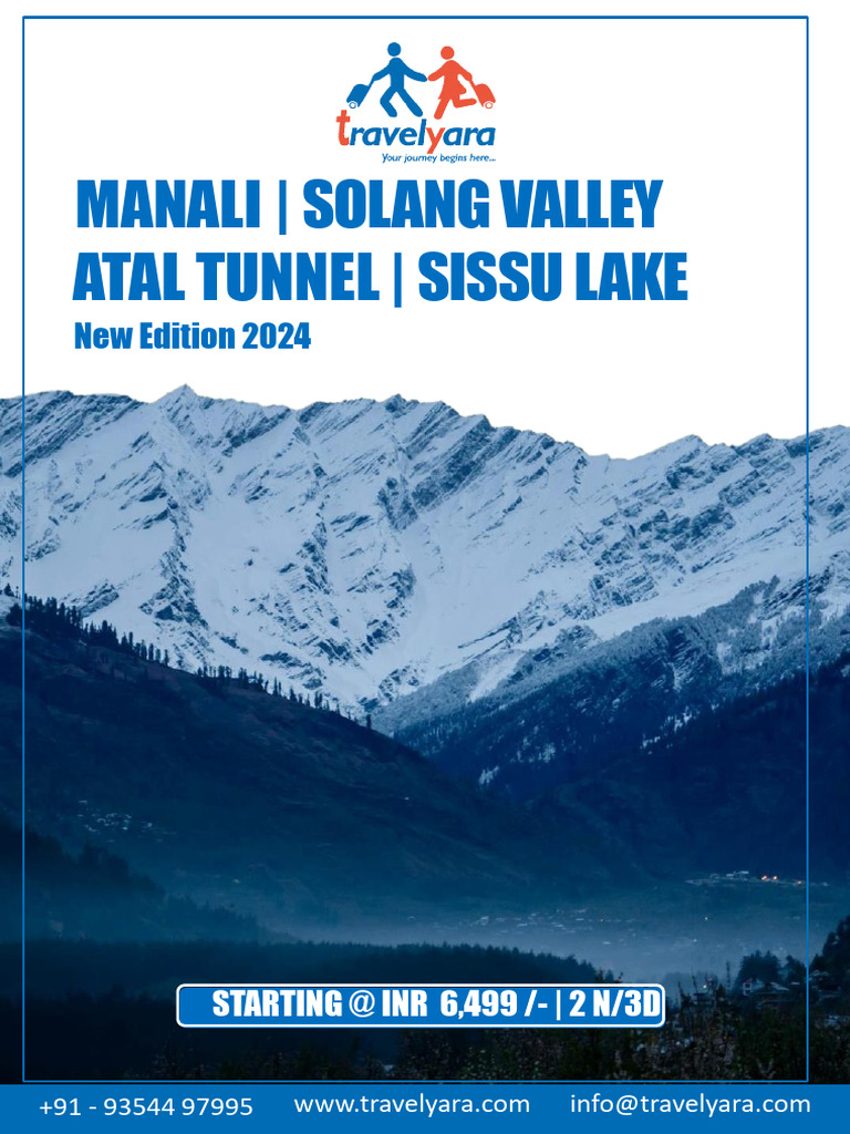 Manali With Atal Tunnel - Sisu Lake by Travelyara | PDF