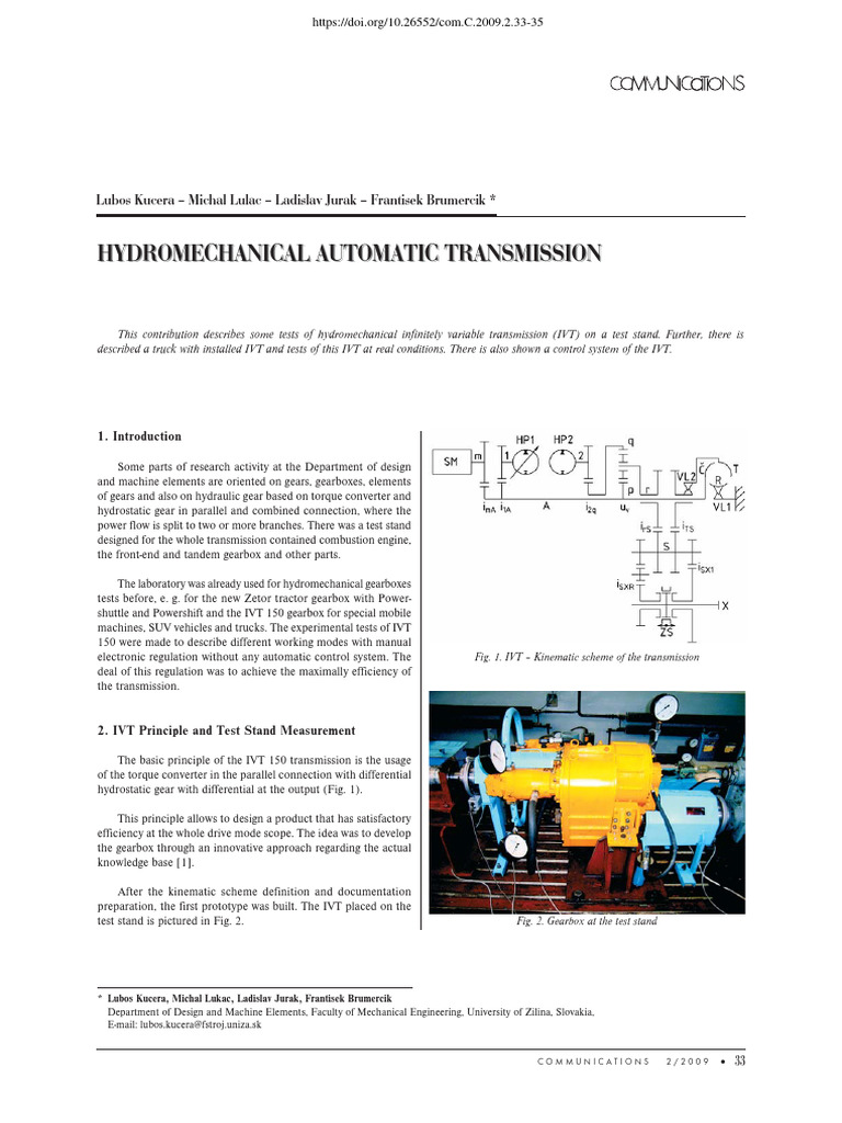 Hydromechanical Automatic Transmission | PDF