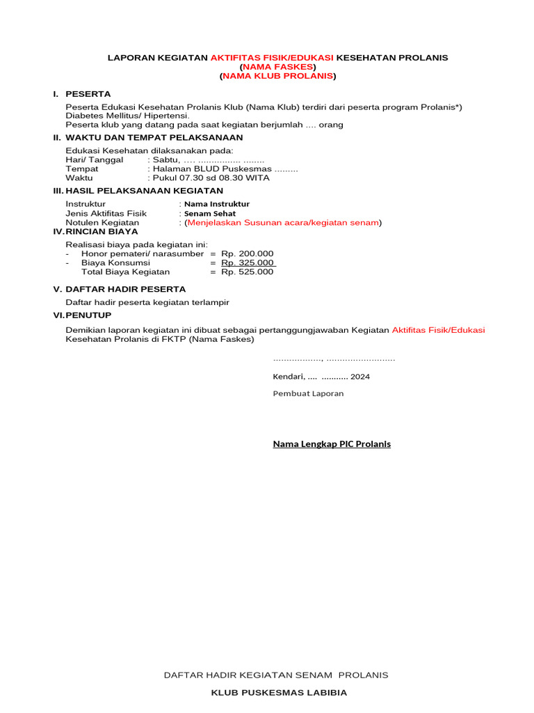 Senam Prolanis 2024 | PDF