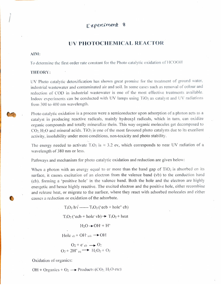 UV Photochemical reactor | PDF