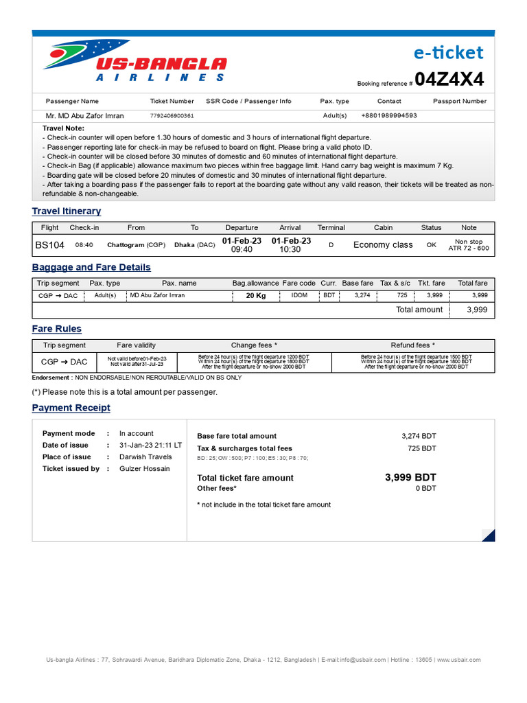 Air Force Ticket | PDF