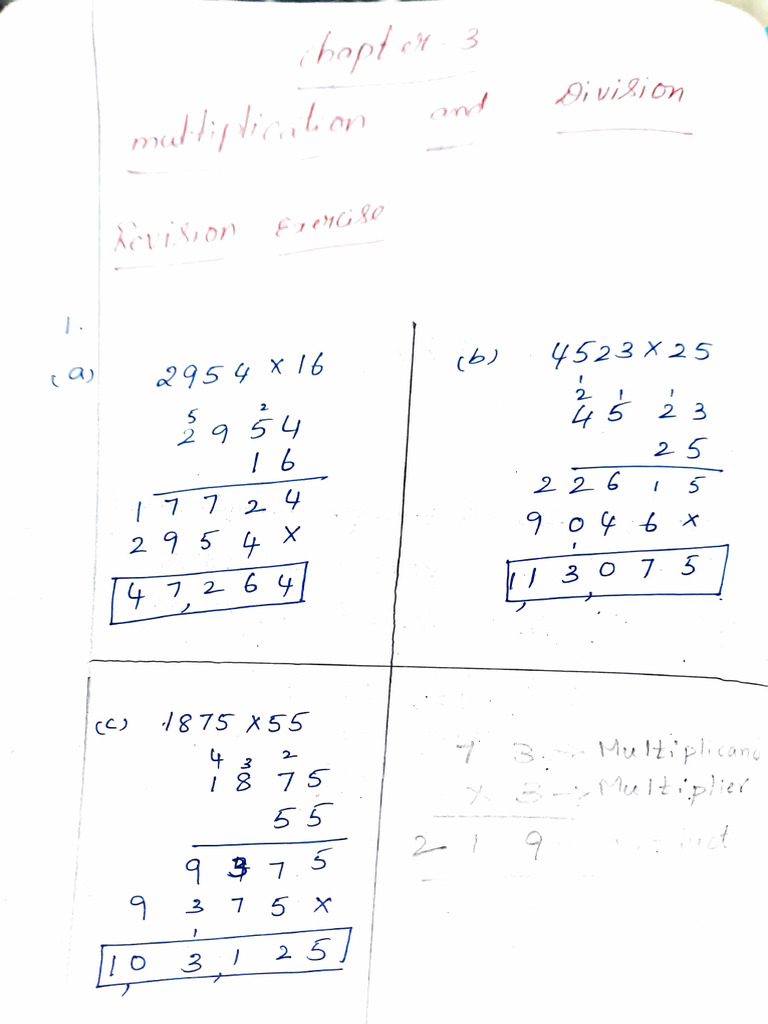 Ch-3 Multiplication and Divisions | PDF
