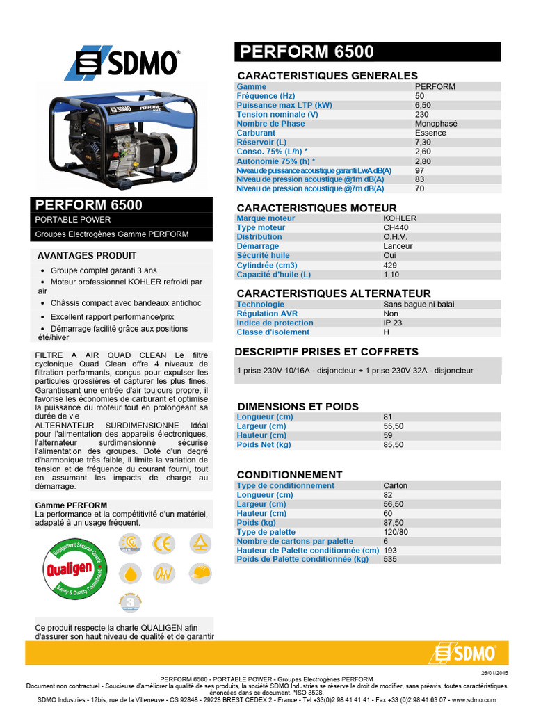 Sdmo 6.5KW Essence | PDF