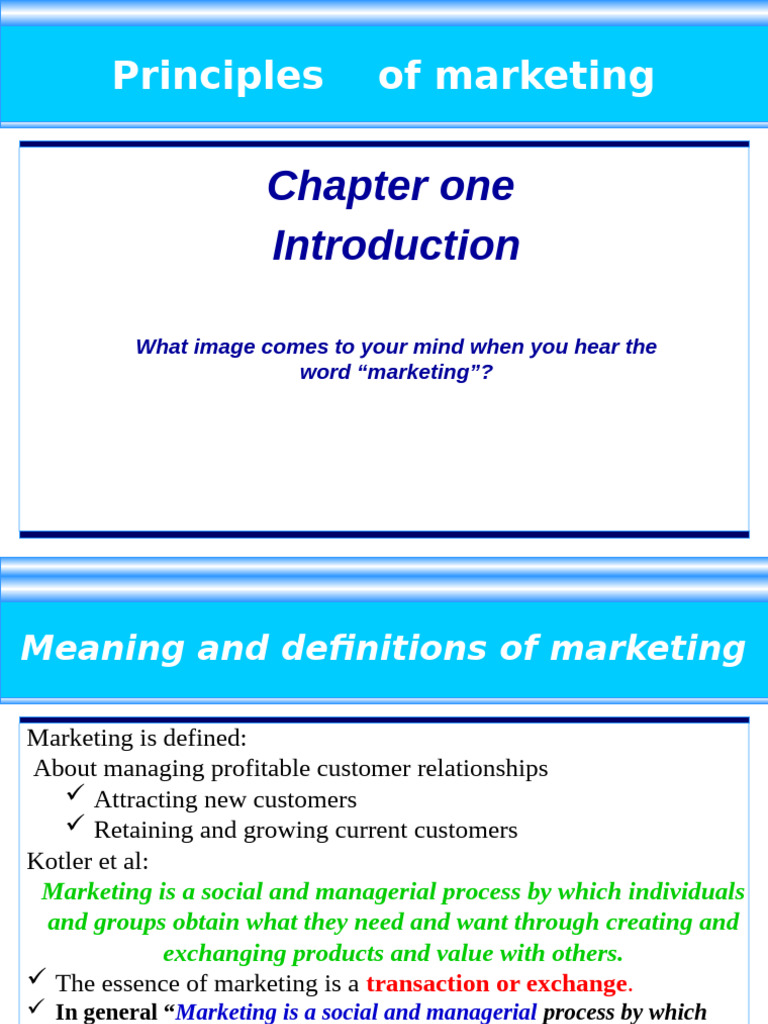 Chapter 1-Marketing | PDF