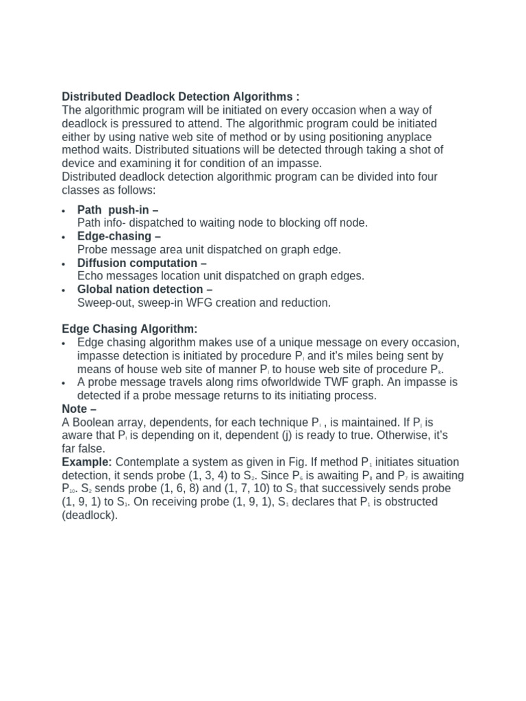 Distributed Deadlock Detection Algorithms | PDF