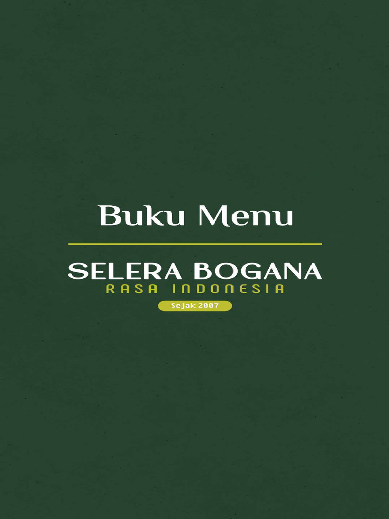 Menu Selera Bogana Cibubur | PDF