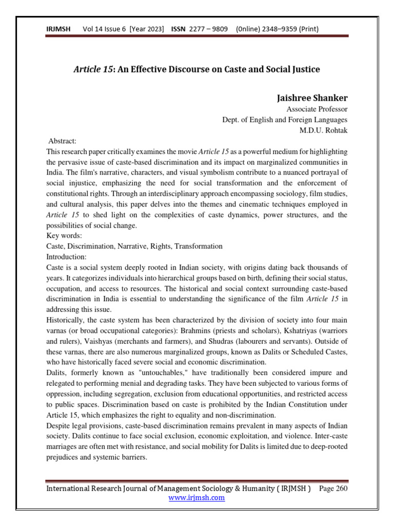 Article 15 An Effective Discourse On Cas | PDF