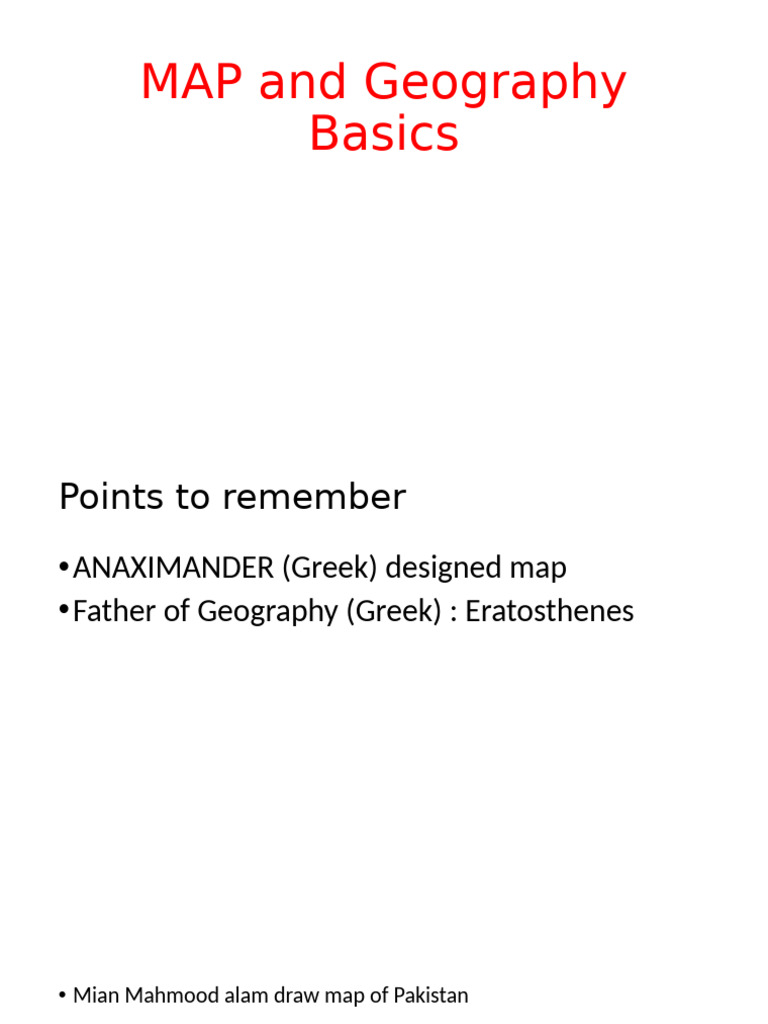 1st Lect. Geography Basics & Map Basics | PDF