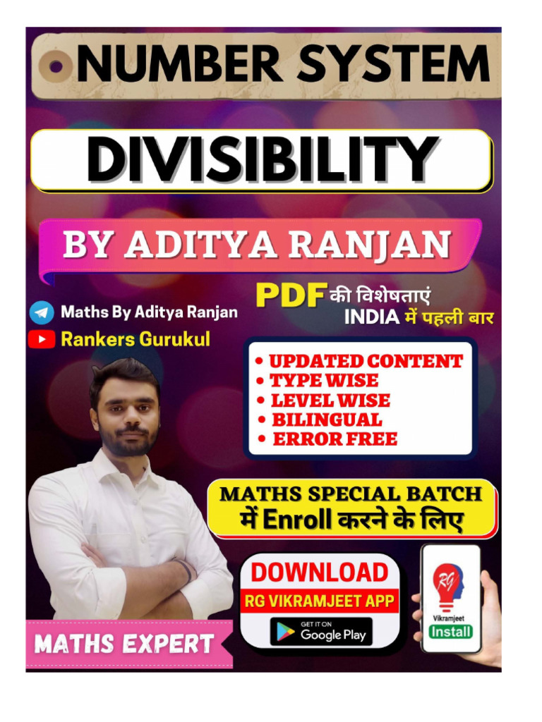274) Divisibility (Practise Sheet) PDF 1 | PDF
