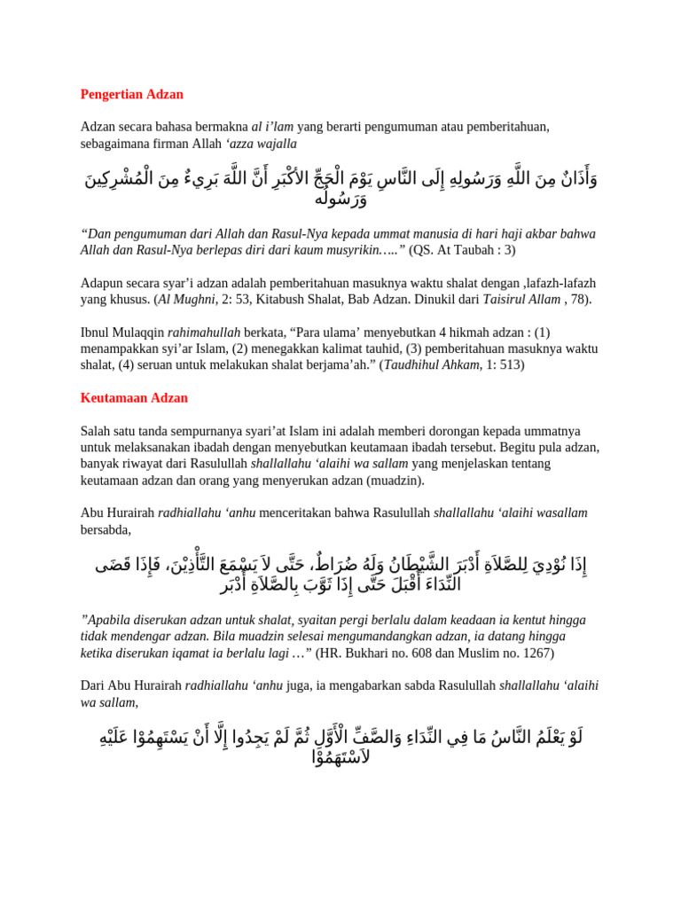 Makna Adzan | PDF
