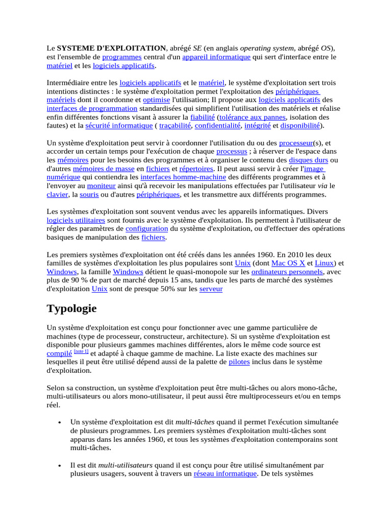 Le Système D'exploitation | PDF