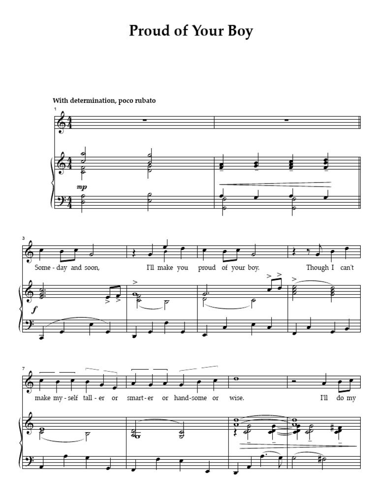 Aladdin Vocal Audition - PDF Proud of Your Boy | PDF