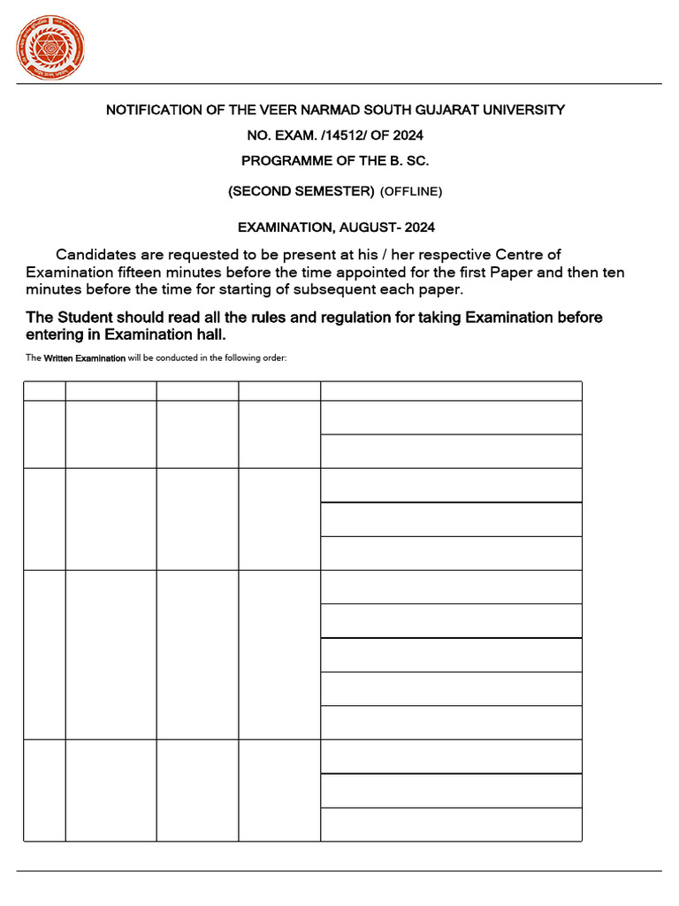 BSC Sem 2 August 2024 | PDF