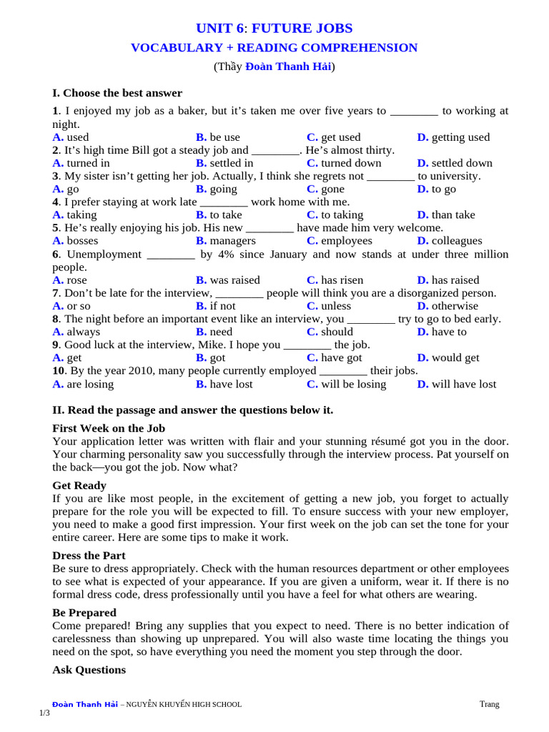 Reading Exercises | PDF