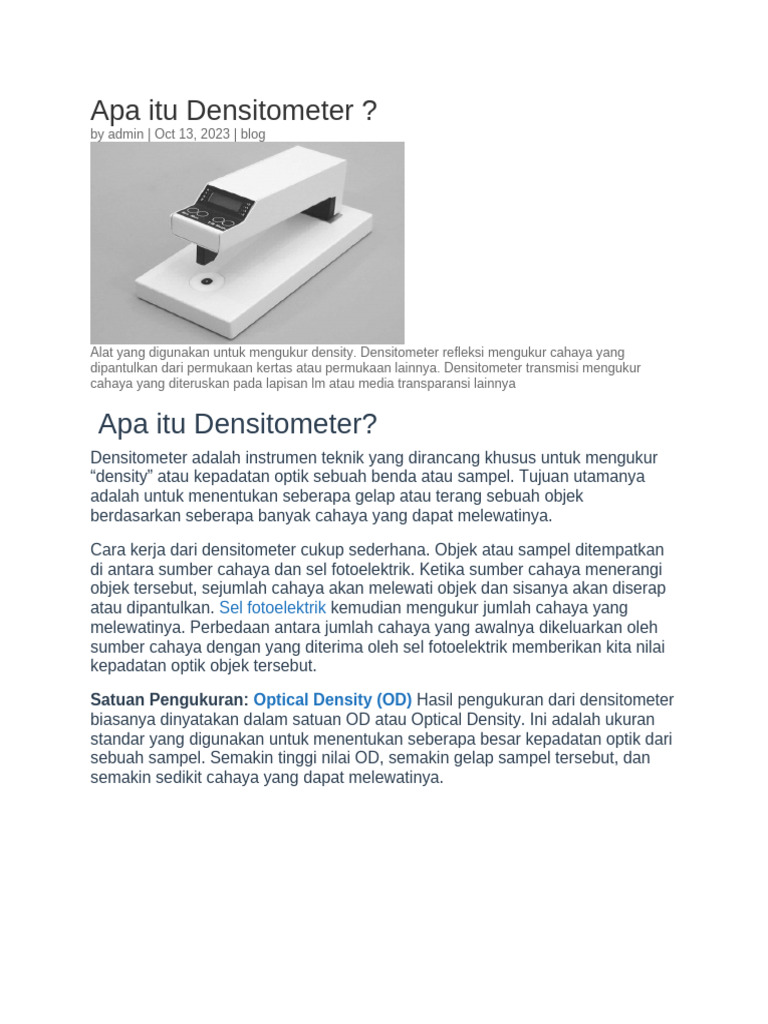 Densitometer | PDF