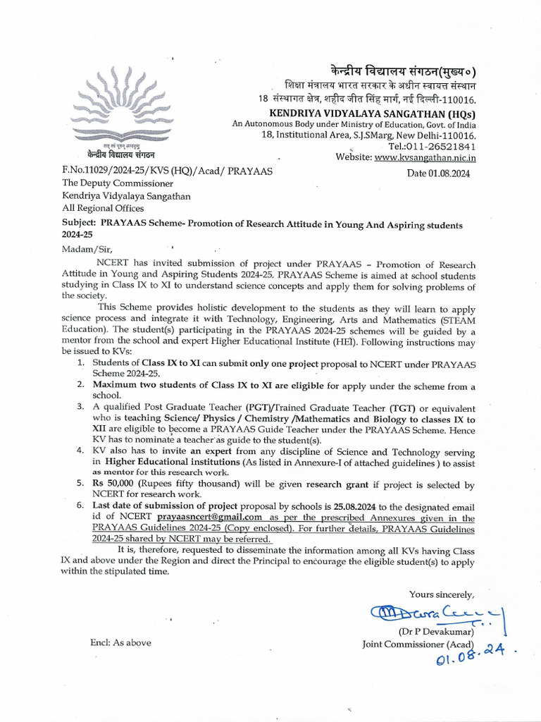 PRAYAAS Scheme - Promotion of Research Attitude in Young and Aspiring ...