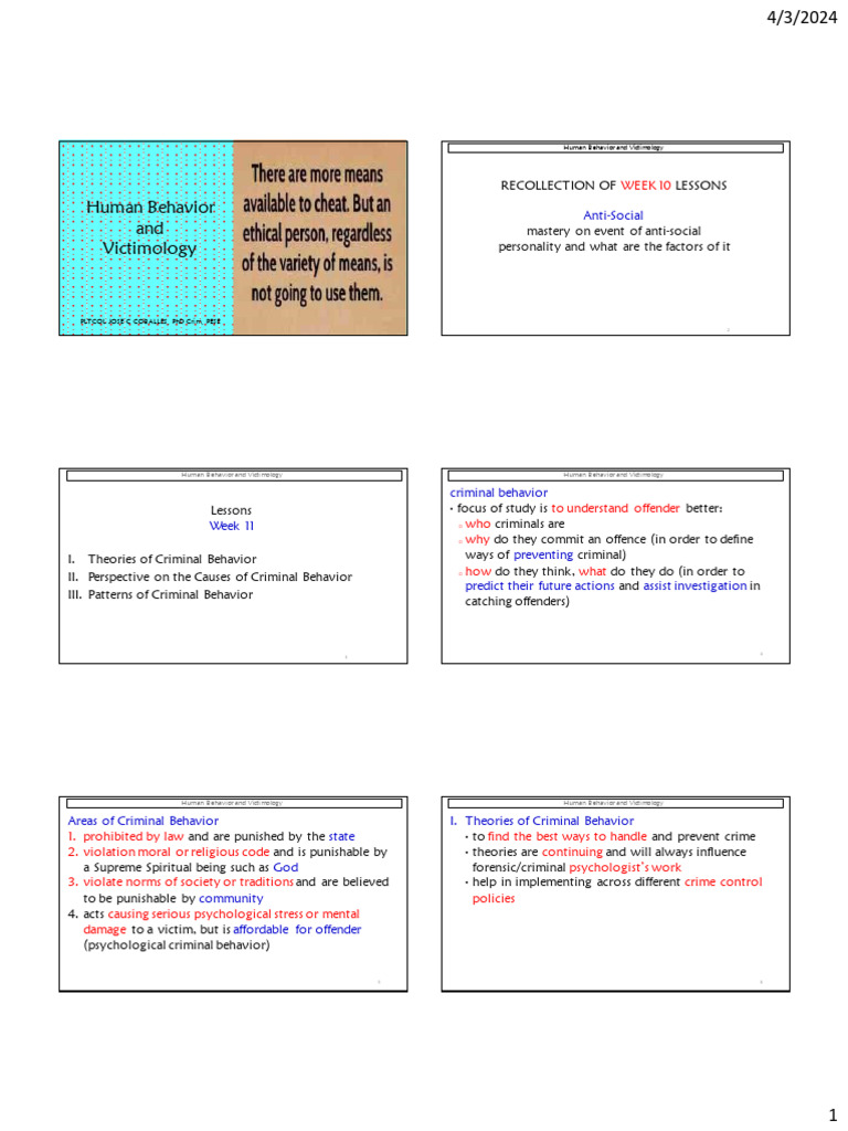 WK11 Criminal Behavior - Students | PDF