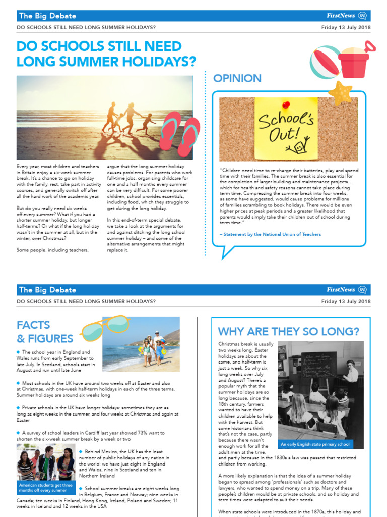 Debate - Do Schools Still Need Long Summer Holidays | PDF