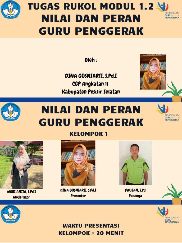 Tugas Rukol Modul 1.2 Nilai Dan Peran Guru Penggerak DINA | PDF
