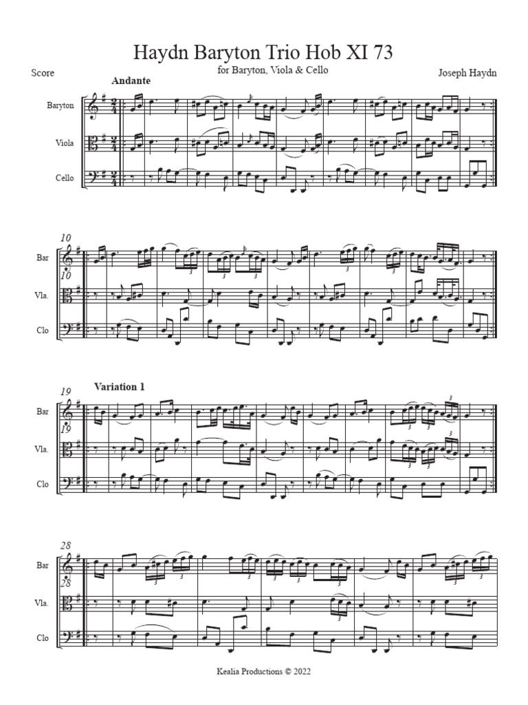 IMSLP796358-PMLP758127-Haydn Baryton Trio Hob XI 73 Ba Vla Clo - Score | PDF