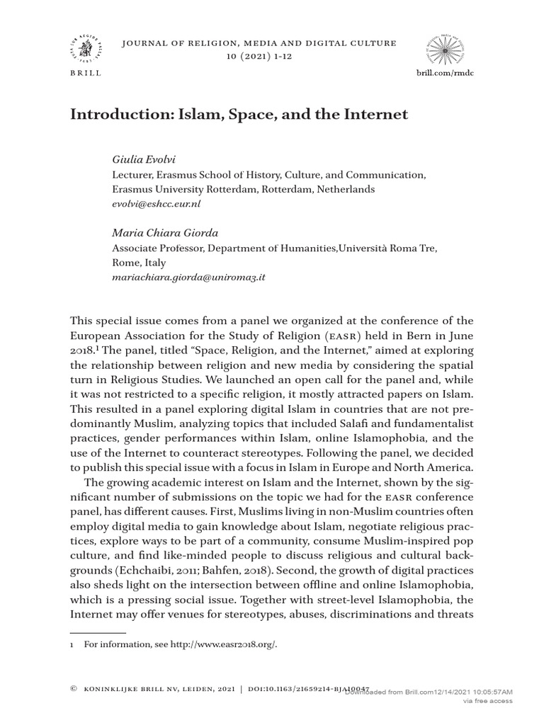 Introduction - Islam, Space, and The Internet | PDF