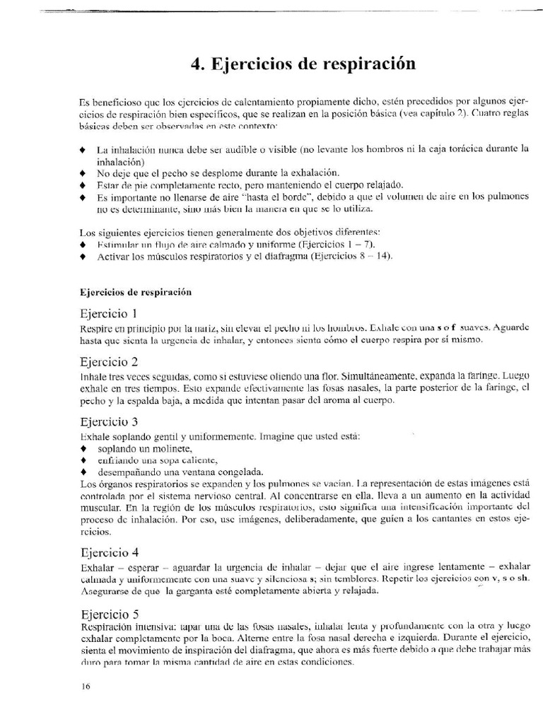 Ejercicios de Respiración | PDF
