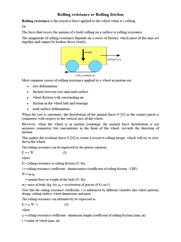 Understanding Rolling Resistance Factors | PDF | Science & Mathematics
