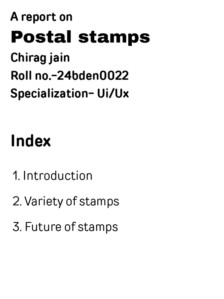 postal stamps chirag jain report.docx | PDF
