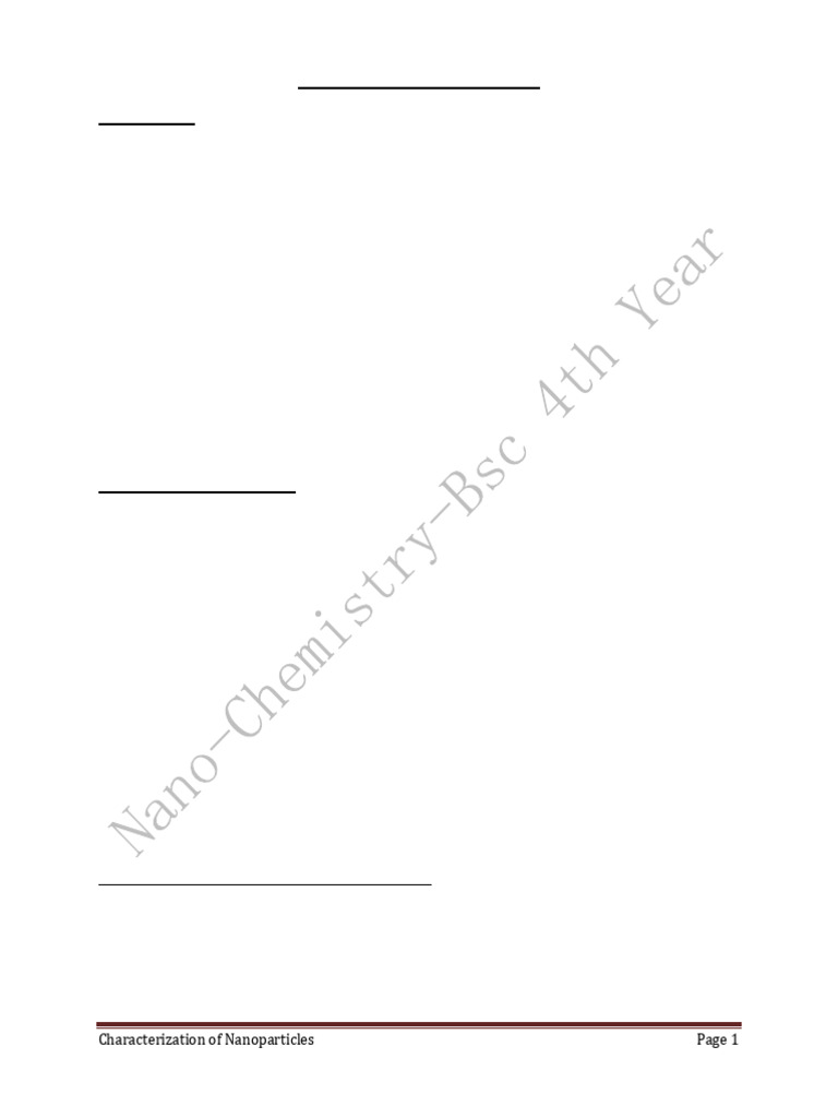 Characterization of Nanomaterials | PDF