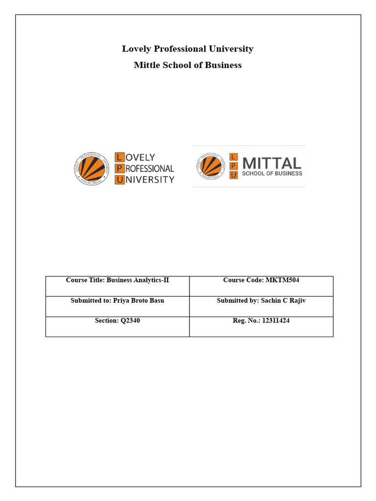 Sachin Business Analytics Ca 1 Pdf 