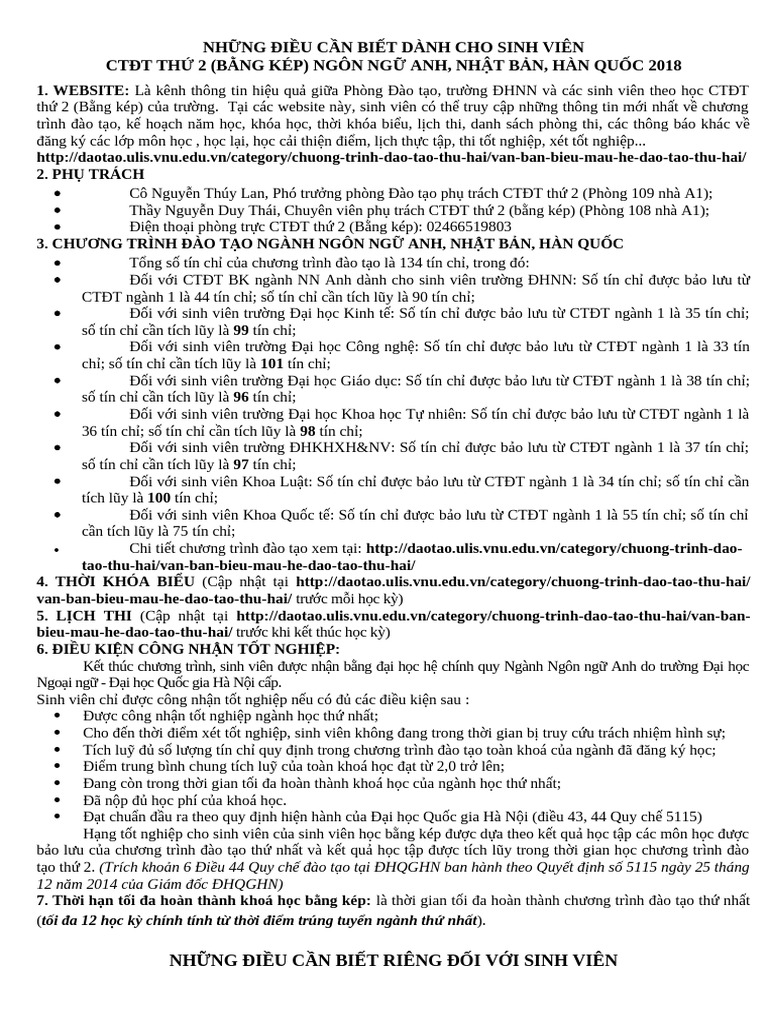 FYI Freshmen Nhung Dieu Can Biet Cho SV CTDT Thu 2 2018 BK | PDF