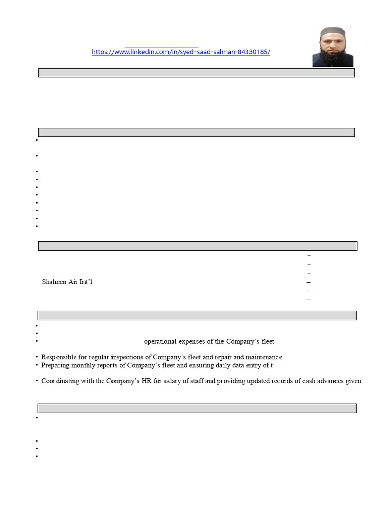 Syed Saad Salman - CV (AUG) | PDF
