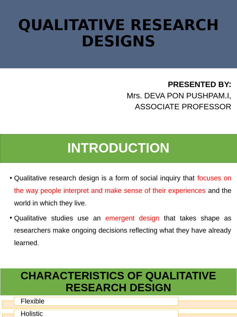 Qualitative Research Designs | PDF