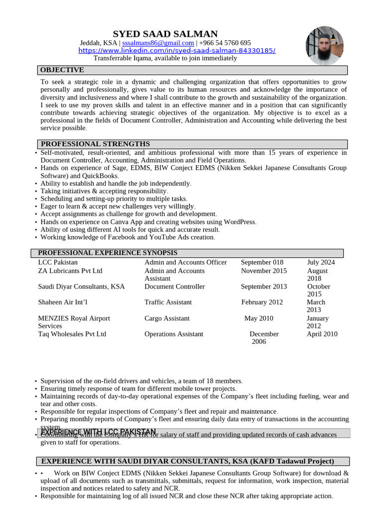 CV Syed - Saad - Salman (AUG) | PDF